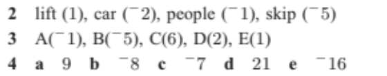 8C2MAT24: Integers Answers | MHOL